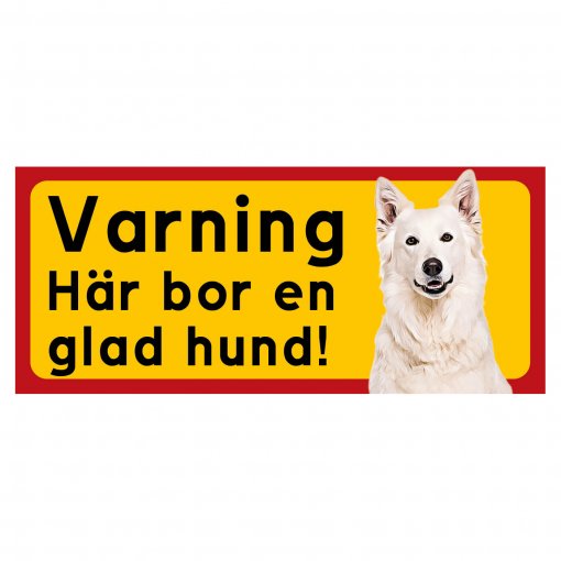Vit herdehund - Hundskyltar - Happyprint.se