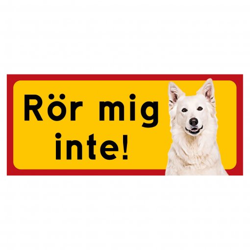 Vit herdehund - Hundskyltar - Happyprint.se