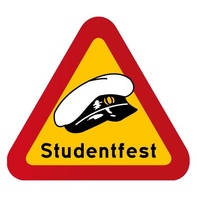 Studentfest | Varningstriangel av högsta kvalitet!
